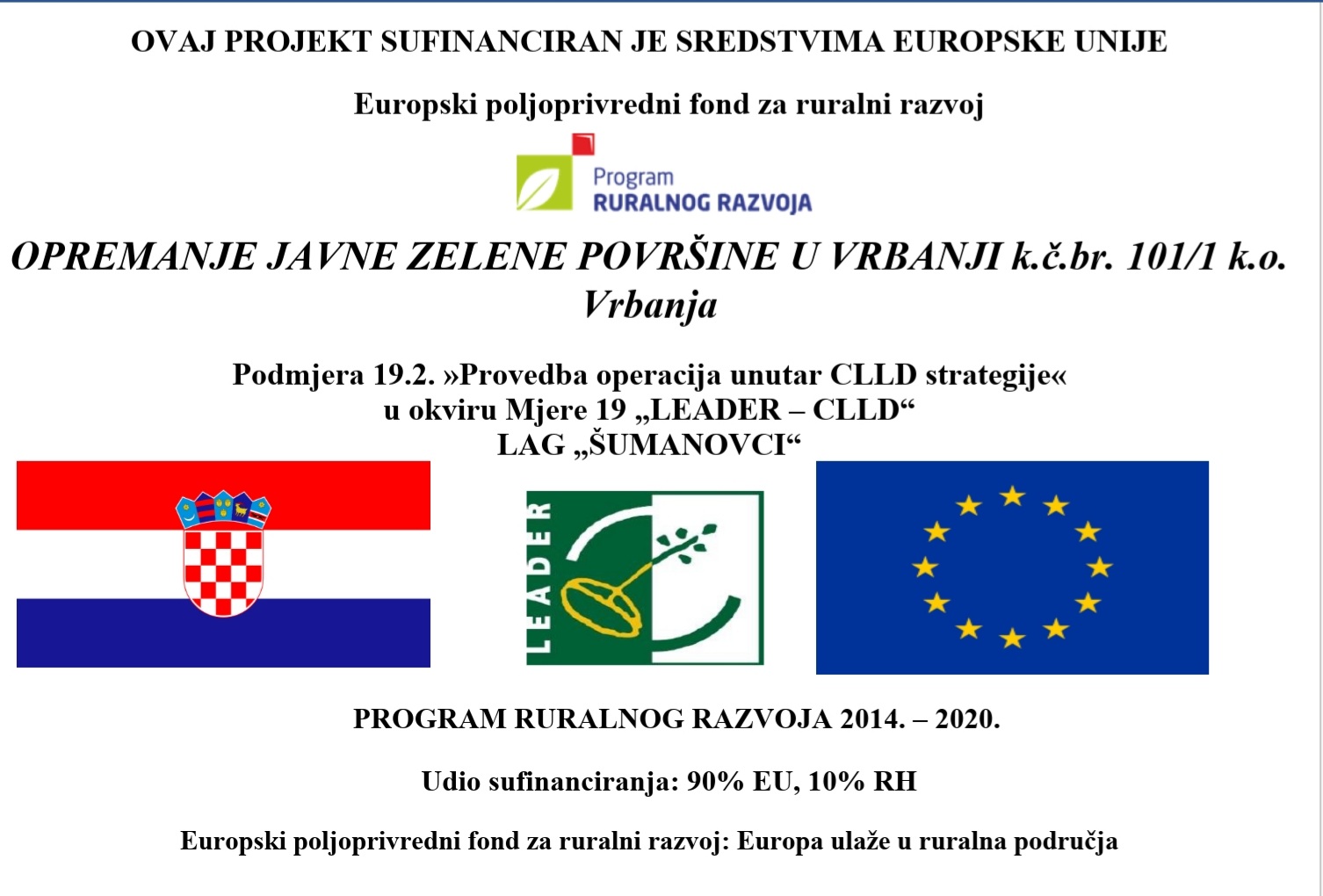 Projekt „Opremanje javne zelene površine u Vrbanji” – Općina Vrbanja