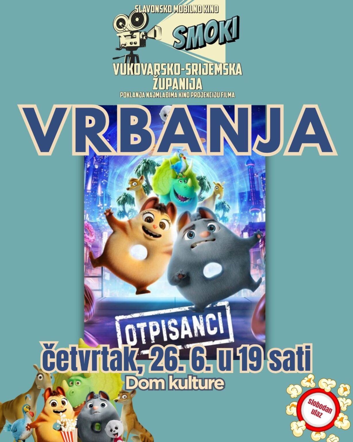 Kino projekcija filma u Vrbanji – Općina Vrbanja